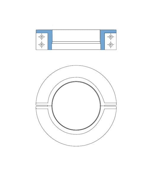 Ductile Iron Split Puddle Flange for Potable Water (Blue) - AES