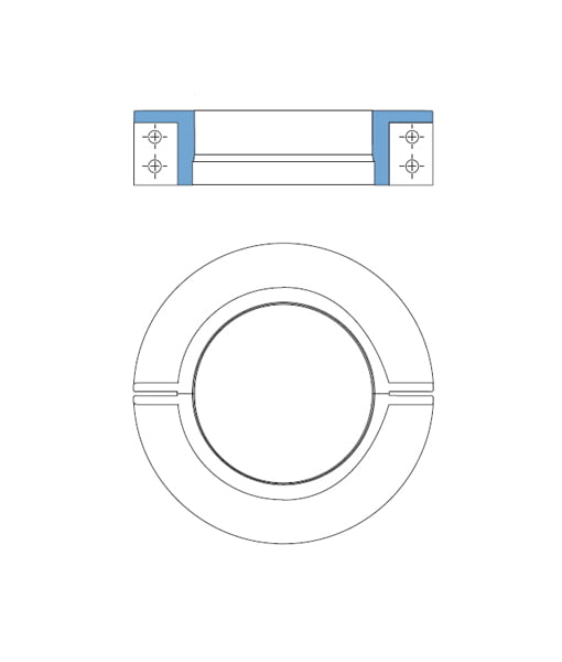 Ductile Iron Split Puddle Flange for Potable Water (Blue) - AES