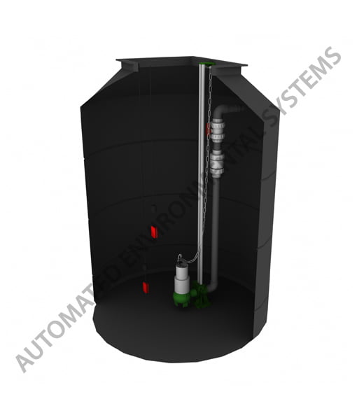Sewage Pumping Station - Single Guide Rail - 1.5 Metre Diameter - AES