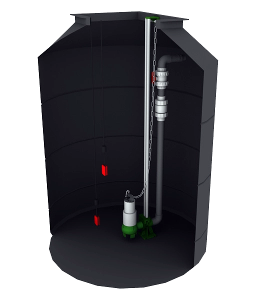 1.5 Metre Diameter Pumping Station with Single Guide Rail | Automated ...