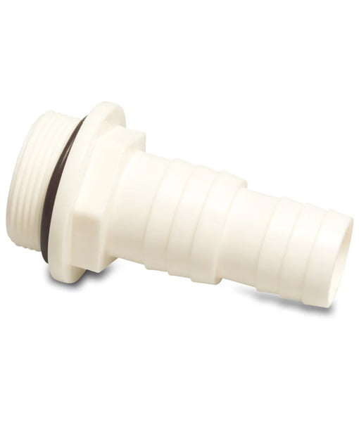 White ABS Threaded Hose Tail - AES